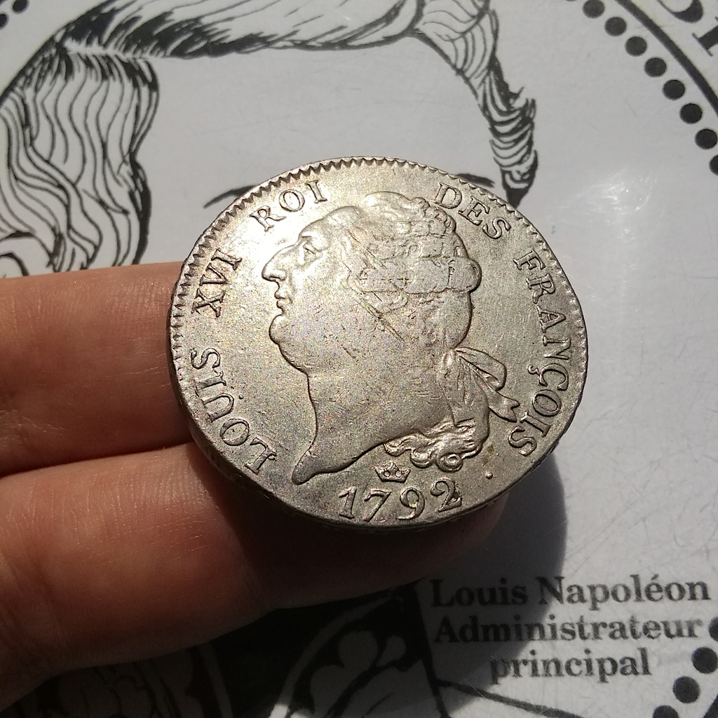 LOUIS XVI Écu au génie 1792 Toulouse TTB+ - Monnaies à valeur historique